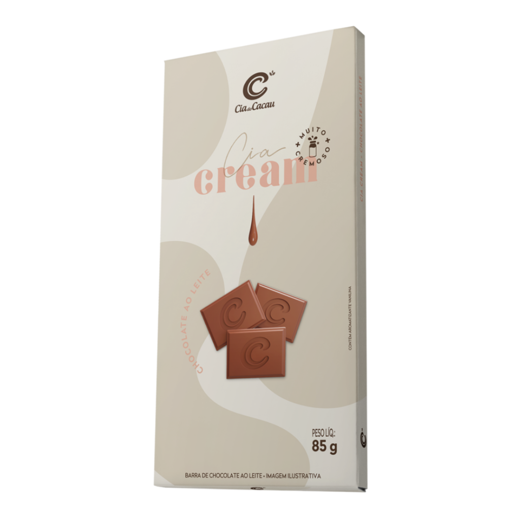 Barra de chocolate ao leite Cia Cream 85g - Cia do Cacau
