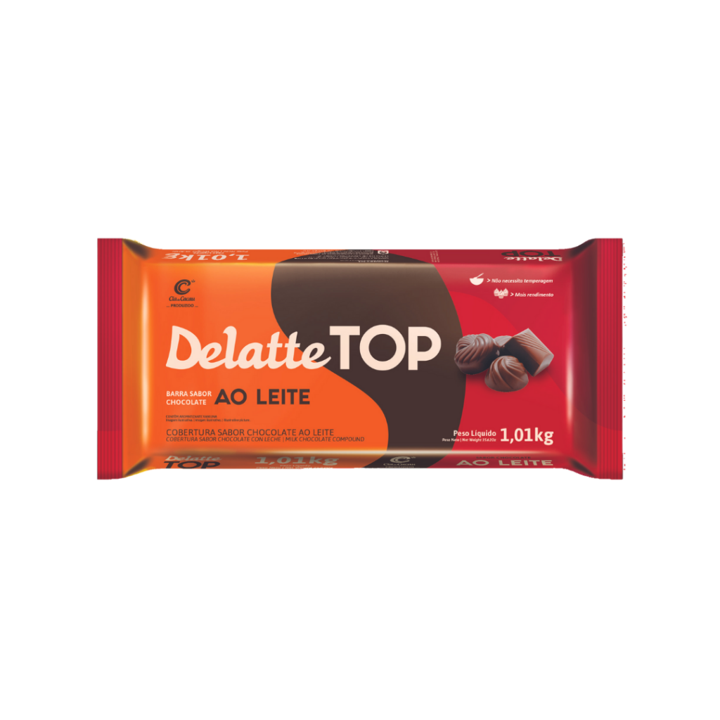 Delatte Top barra sabor chocolate ao leite 1,010kg - Cia do Cacau